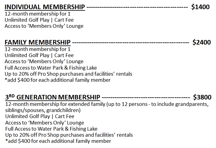 Memberships - Oak Valley Golf Course and Resort